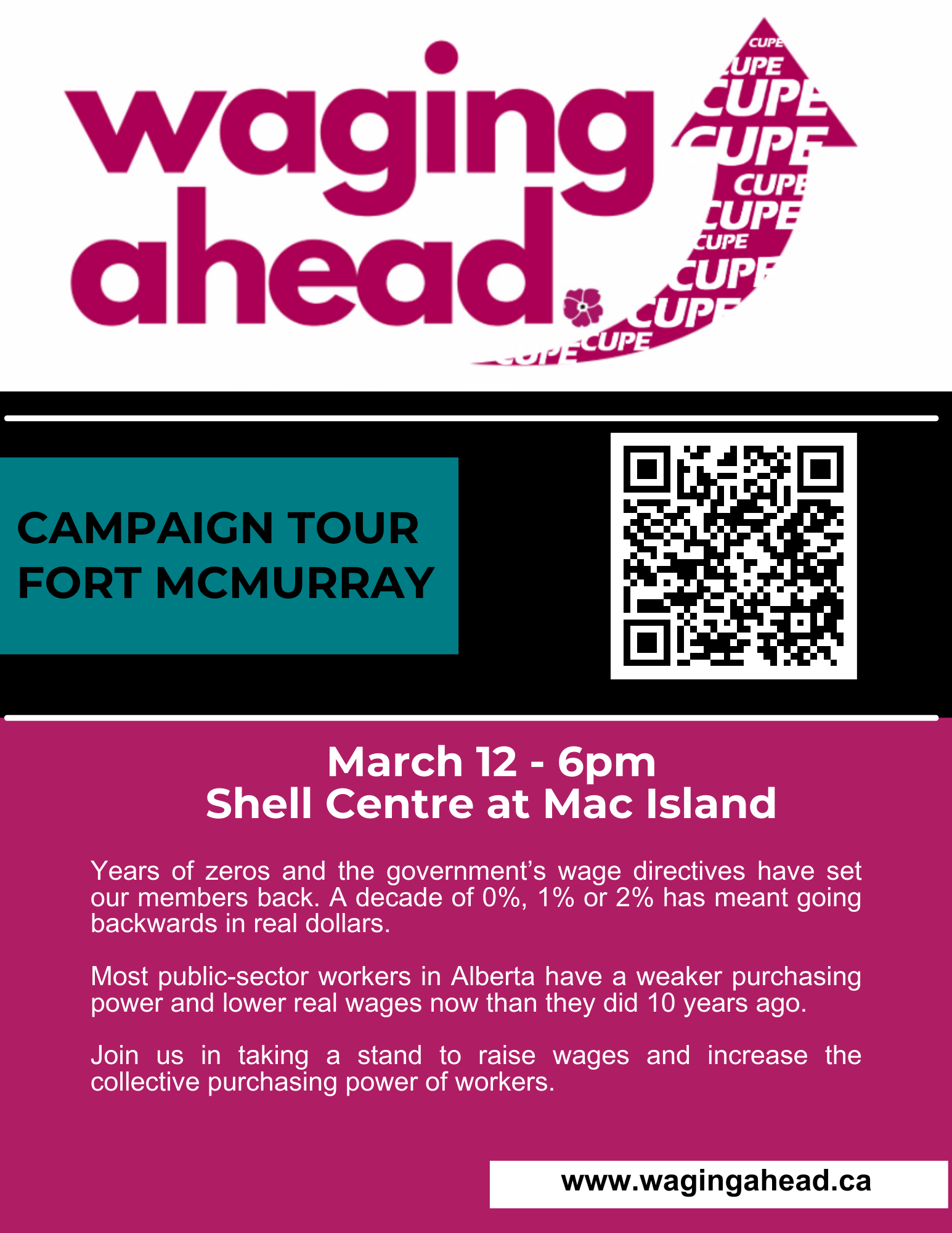Campaign Tour Poster – Fort McMurray – Wood Buffalo in Solidarity
